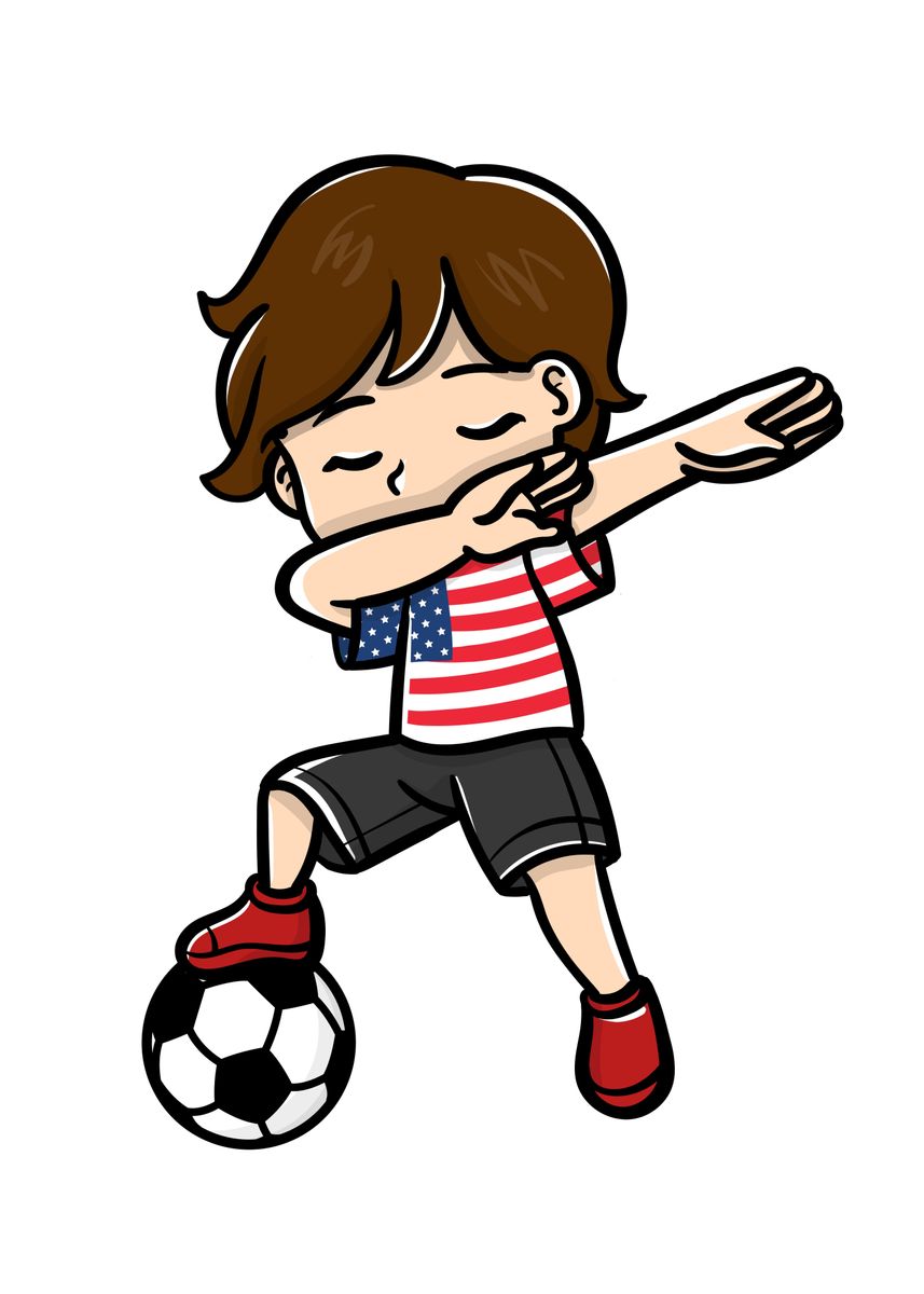 'Dabbing Boy Soccer Player' Poster, picture, metal print, paint by ...