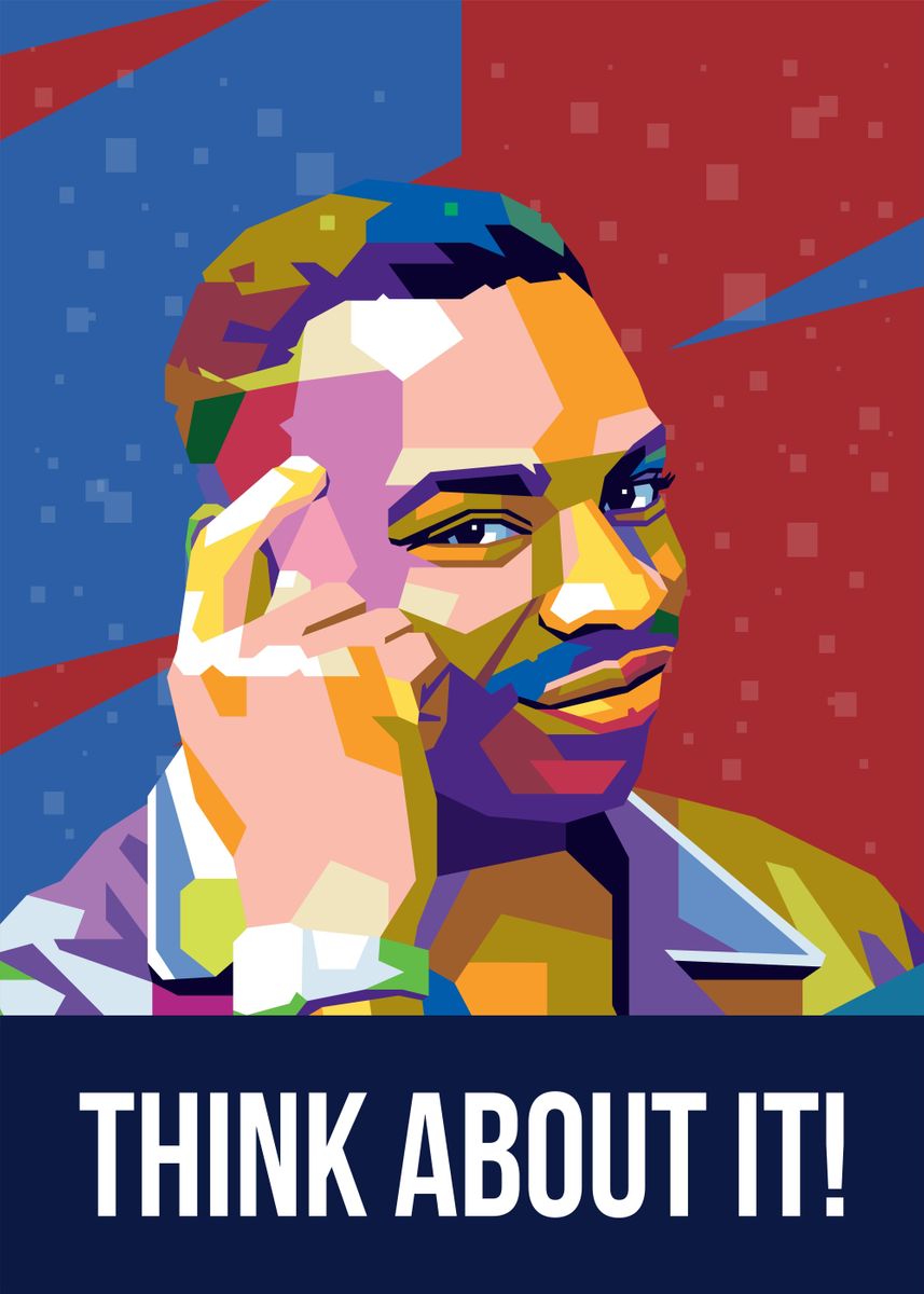 'think about it meme' Poster, picture, metal print, paint by New ...