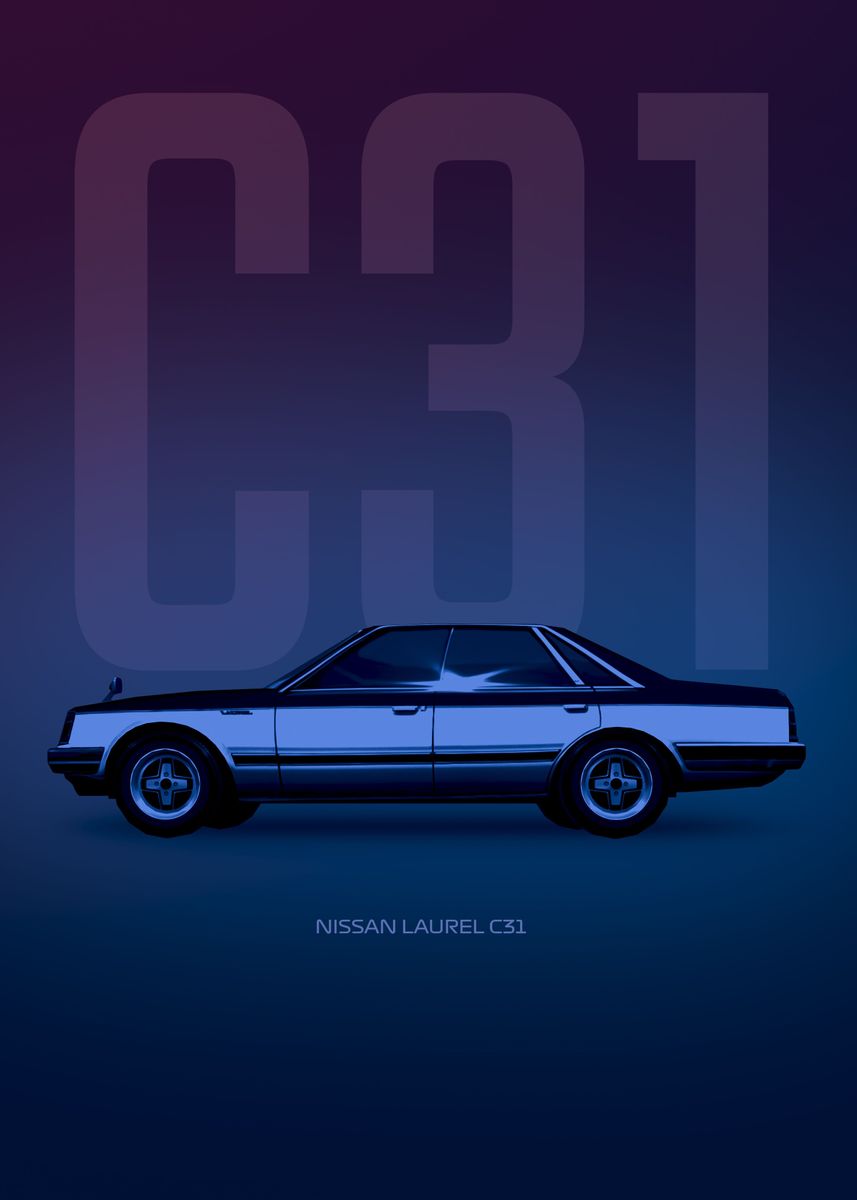 'Nissan Laurel C31 Turbo 85' Poster, picture, metal print, paint by ...