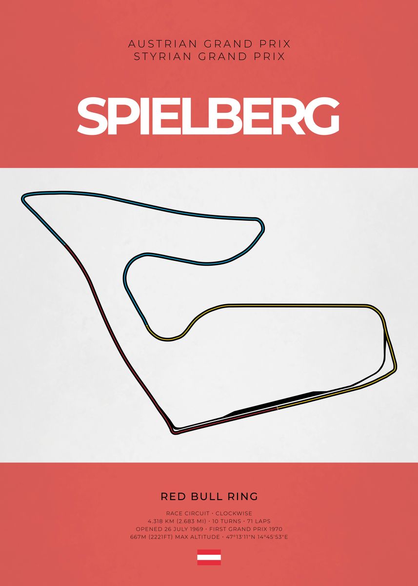 'Spielberg F1 Circuit' Poster, picture, metal print, paint by aio ...
