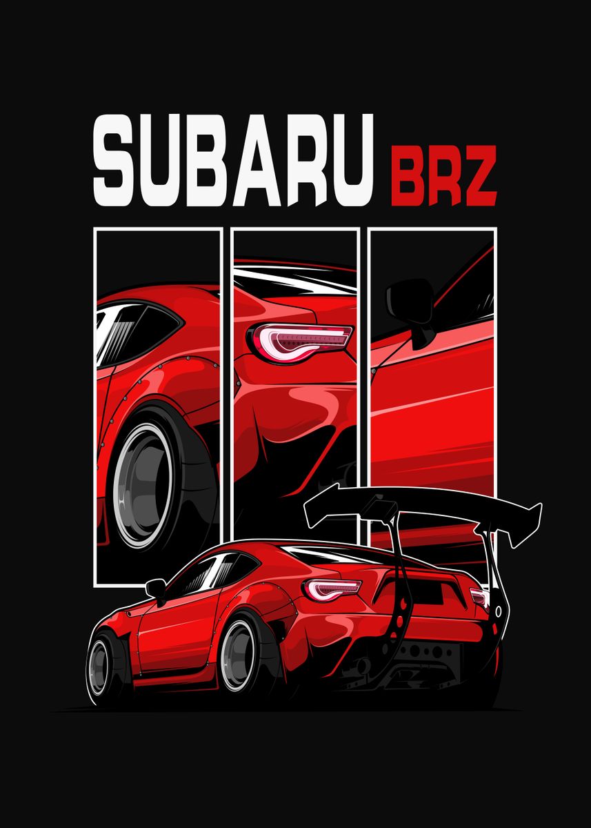 'Subaru BRZ Car' Poster, picture, metal print, paint by Hasnaa Art ...