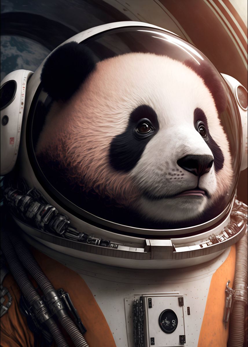 'Panda astronout' Poster, picture, metal print, paint by Boon Edgar ...