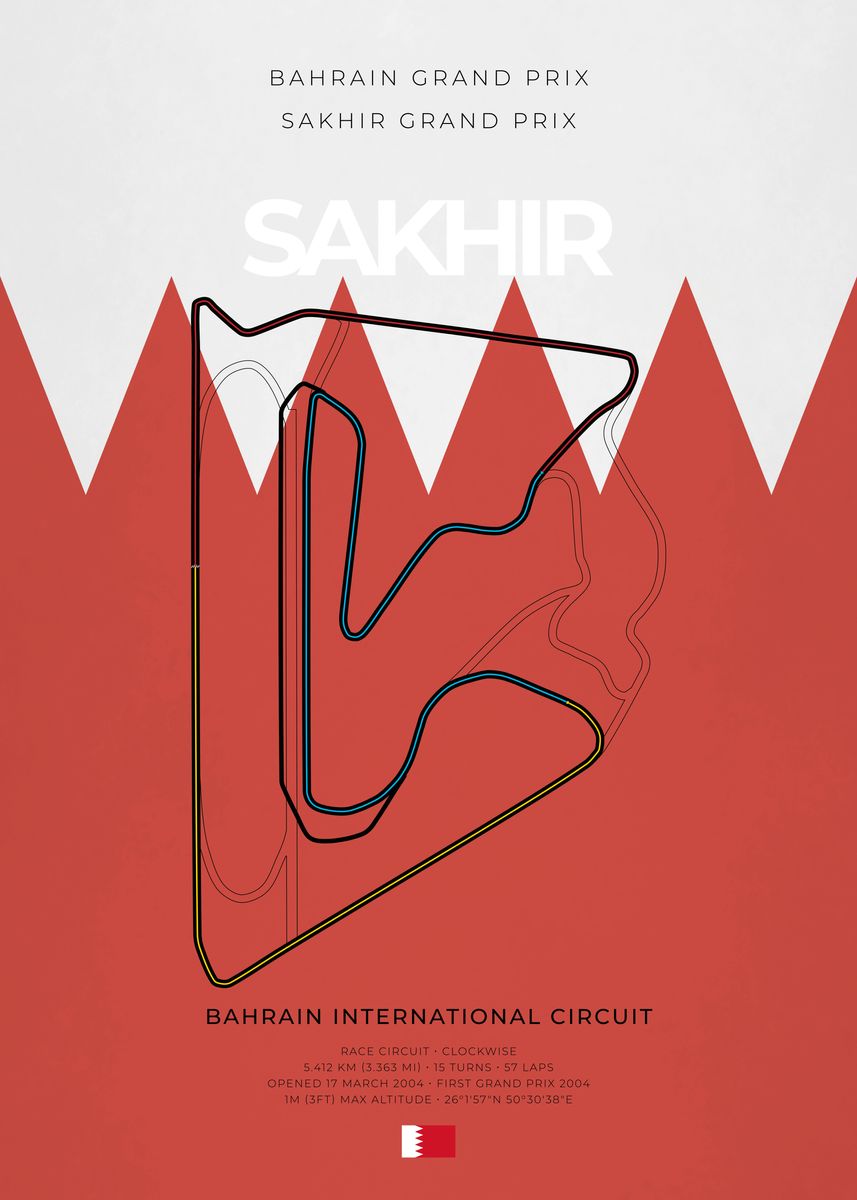 'Sakhir Bahrain F1 Circuit' Poster, picture, metal print, paint by aio ...