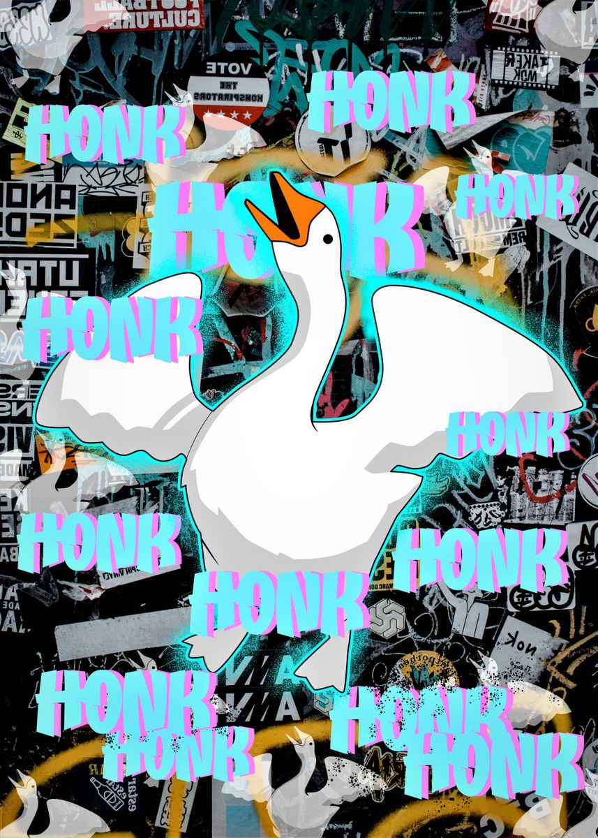'honk street art' Poster, picture, metal print, paint by rose wijayanti ...