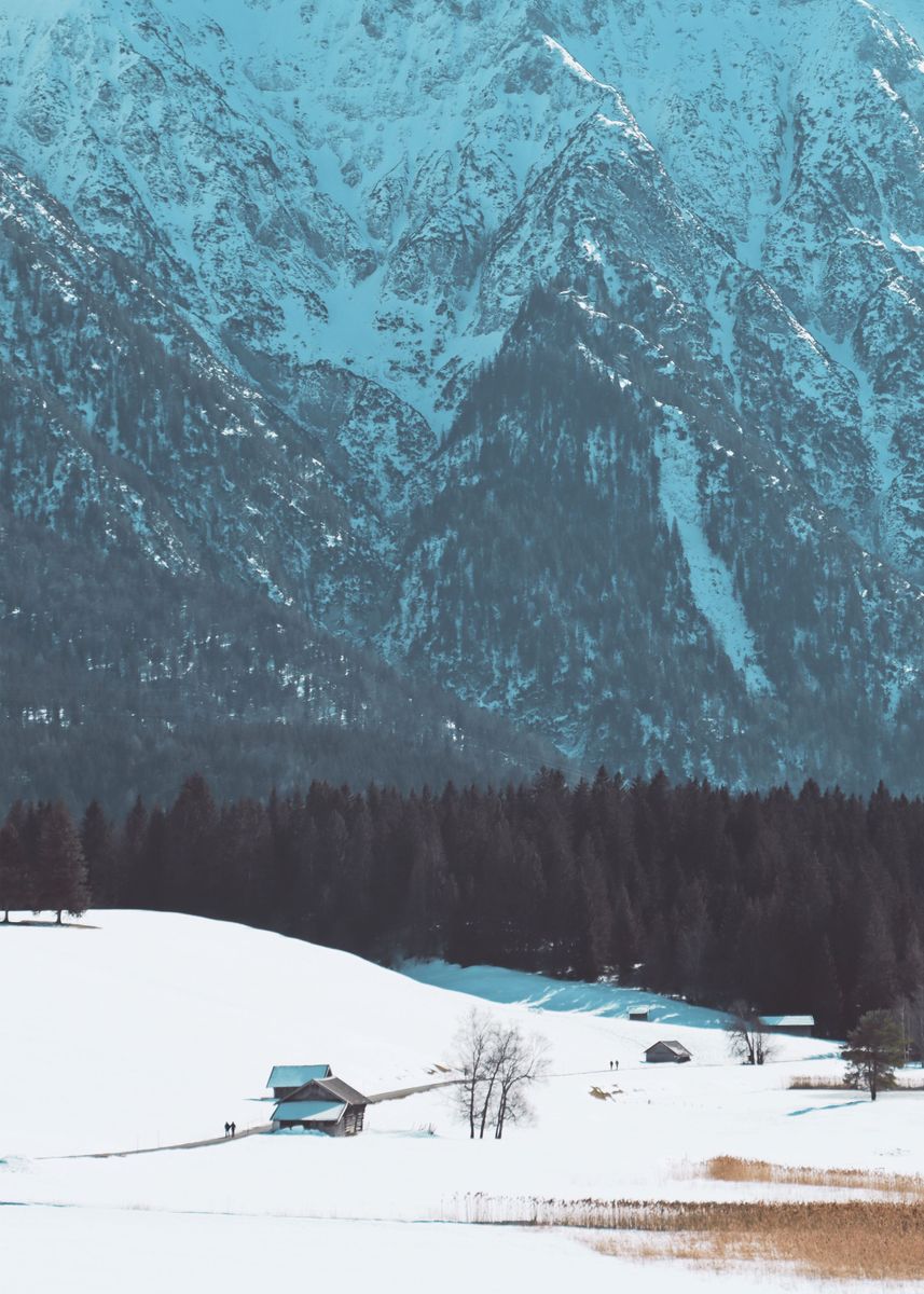 'SNOW MOUNTAIN' Poster, picture, metal print, paint by LuckStory | Displate