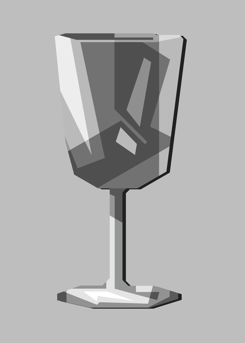 'Grayscale Glass Drink Art' Poster, picture, metal print, paint by ...