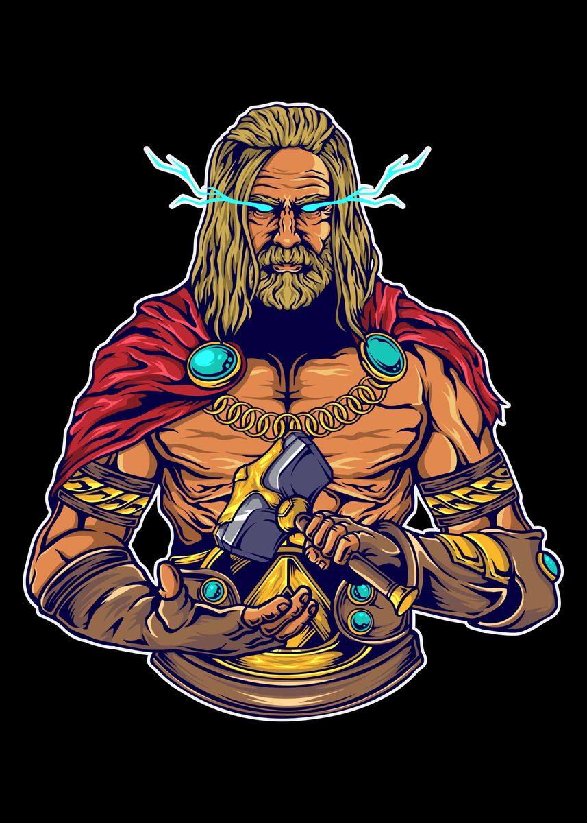 'Half body Thor' Poster, picture, metal print, paint by Cao Thi Hieu ...