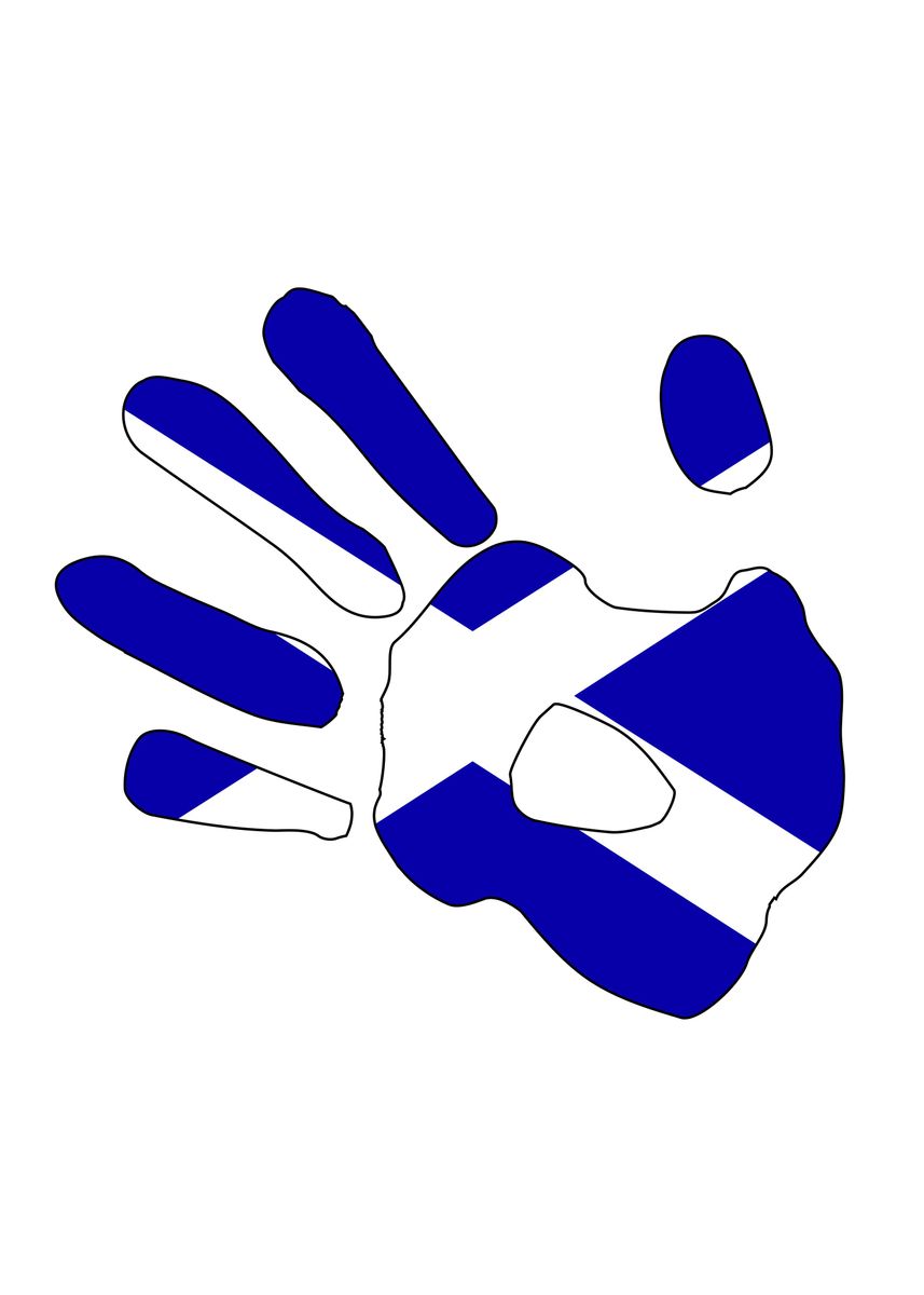 'Scotland Flag Hand Print' Poster, picture, metal print, paint by ...