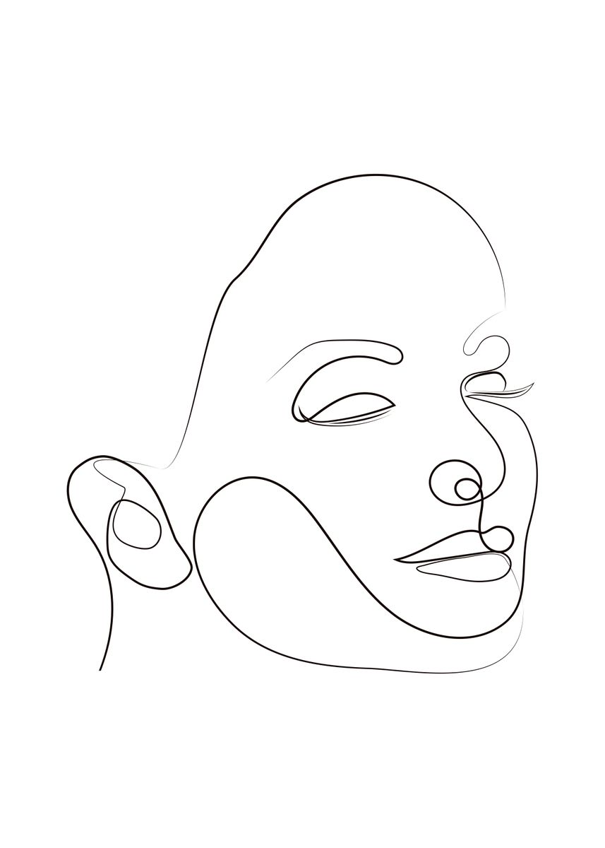 'Abstract Continuous Lines' Poster, picture, metal print, paint by ...