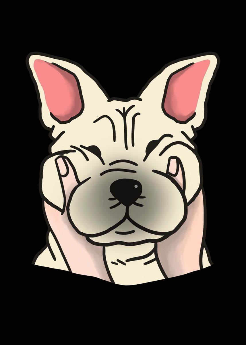 'French Bulldog Cheeks' Poster, picture, metal print, paint by ...