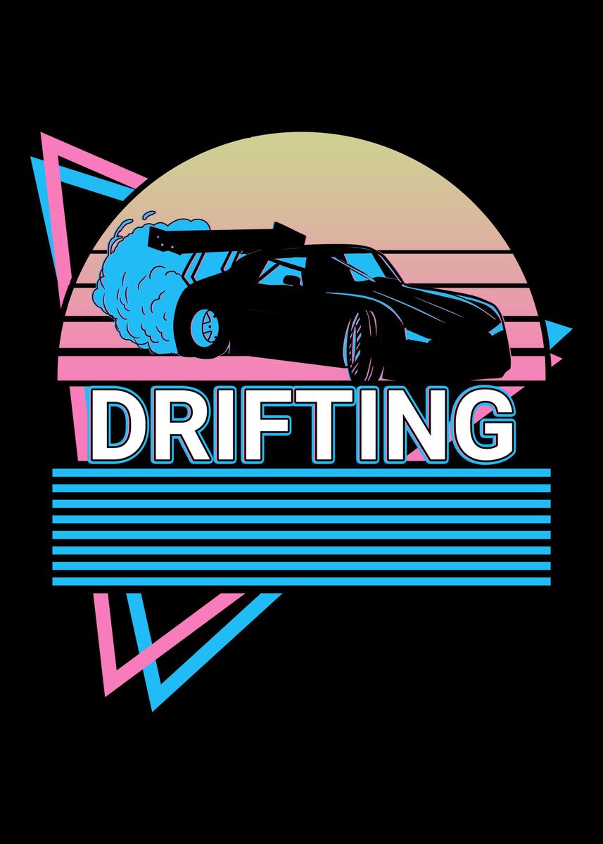 'Drifting Retro Drift' Poster, picture, metal print, paint by ...