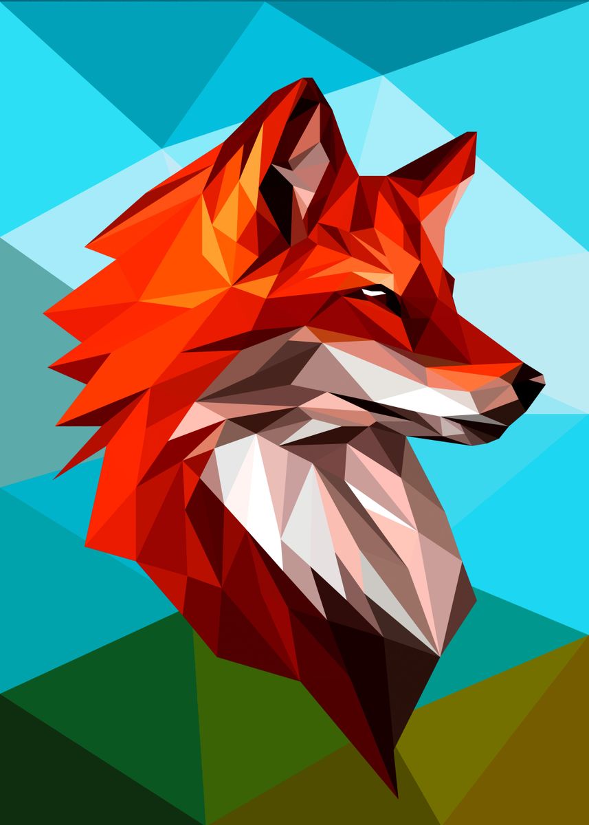 'Fox' Poster, picture, metal print, paint by toan nguyen | Displate