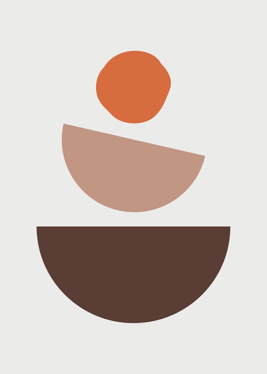 'Midcentury geometry shape' Poster, picture, metal print, paint by ...