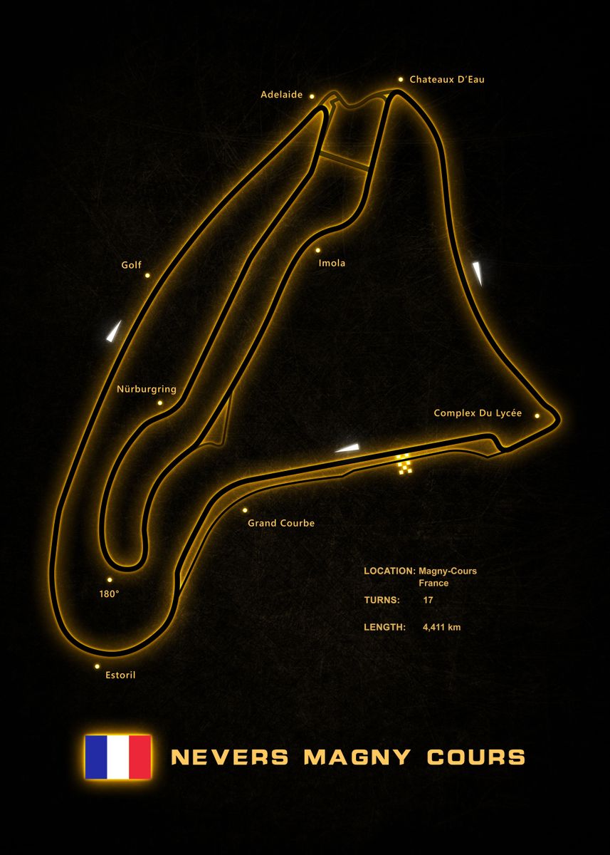 'Magny Cours Circuit' Poster, picture, metal print, paint by Faissal ...