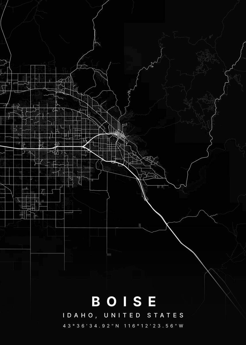 'Boise Idaho USA' Poster, picture, metal print, paint by Kemi Solaja ...