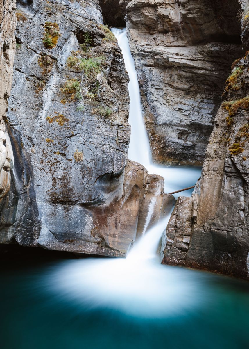 'Jonston canyon falls Banff' Poster by Matteo Colombo | Displate