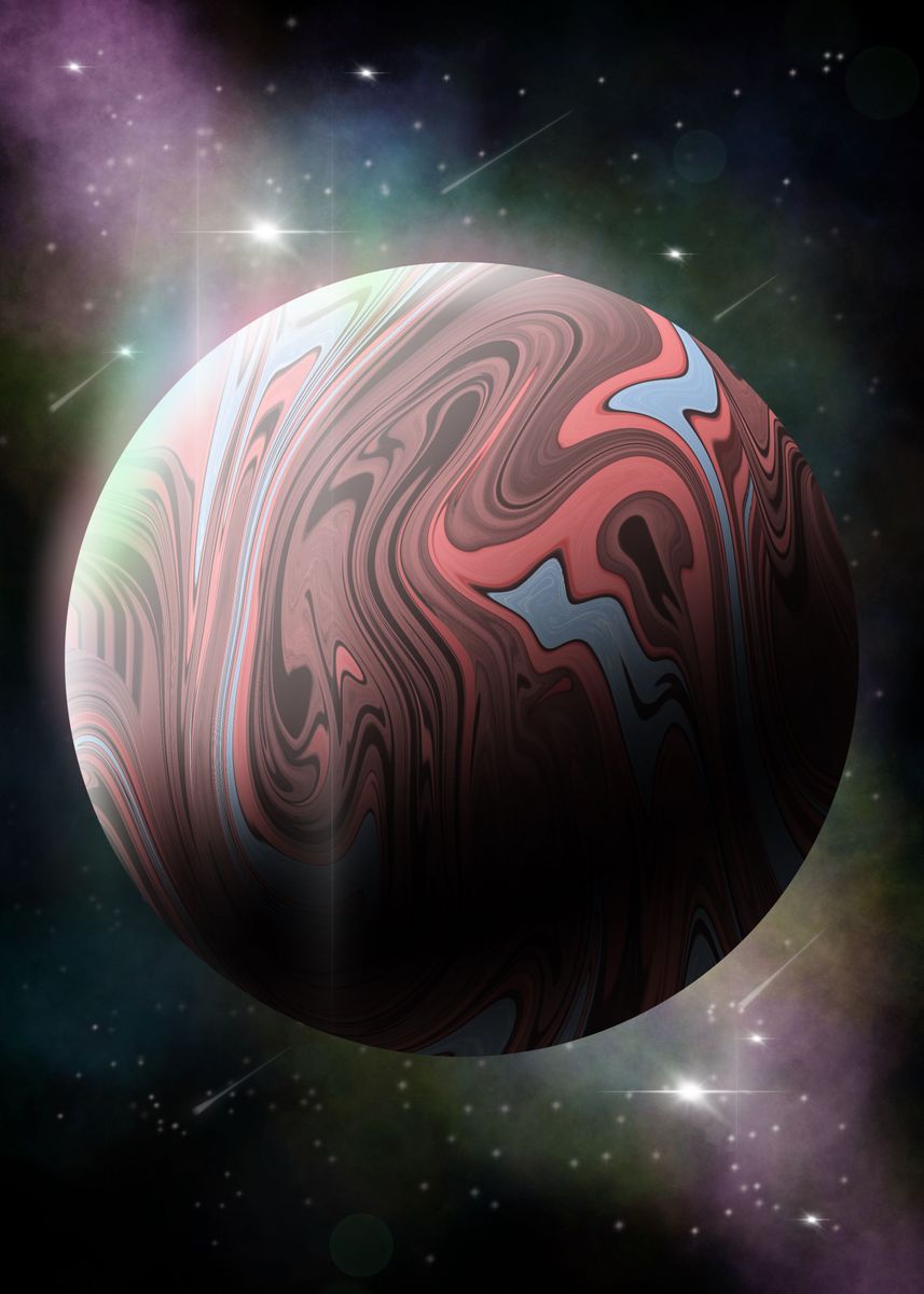 'Planet 5' Poster, picture, metal print, paint by Tegar Pangestu | Displate