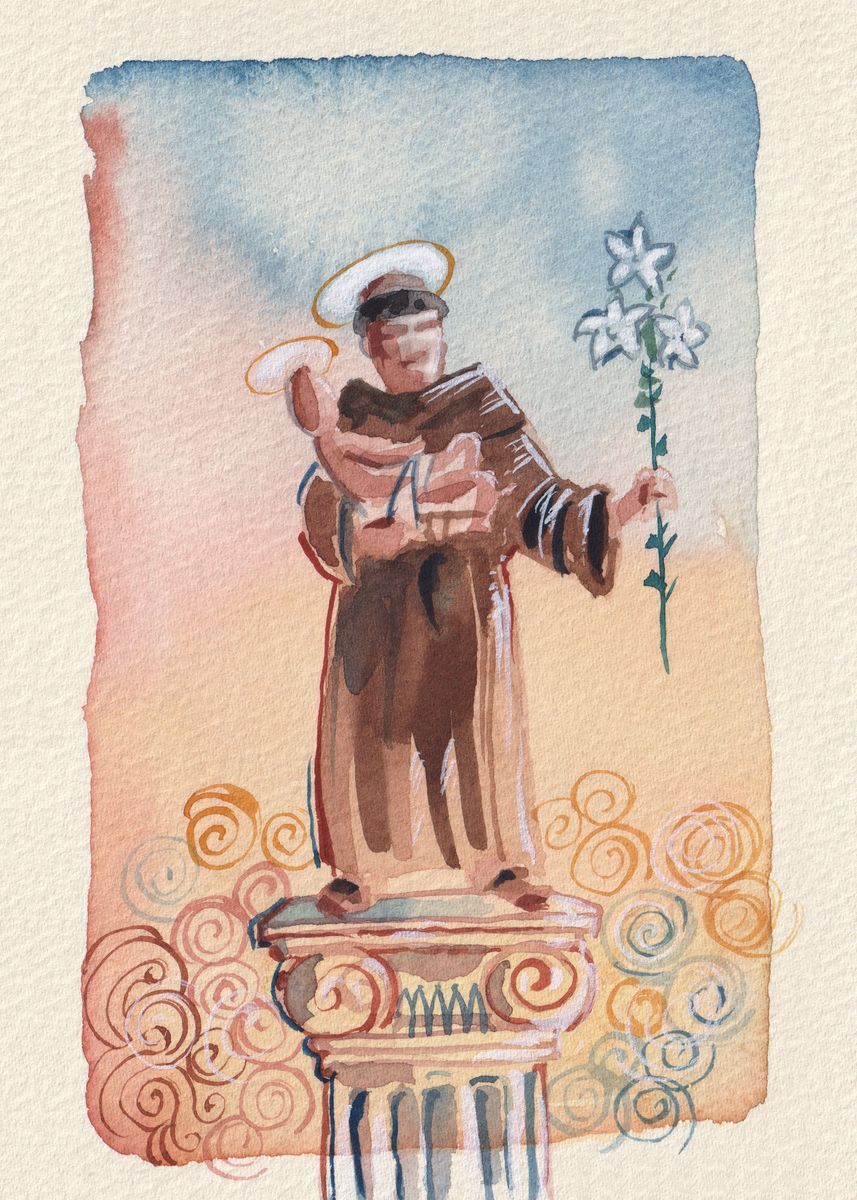 'Saint Anthony' Poster, picture, metal print, paint by NoRose | Displate