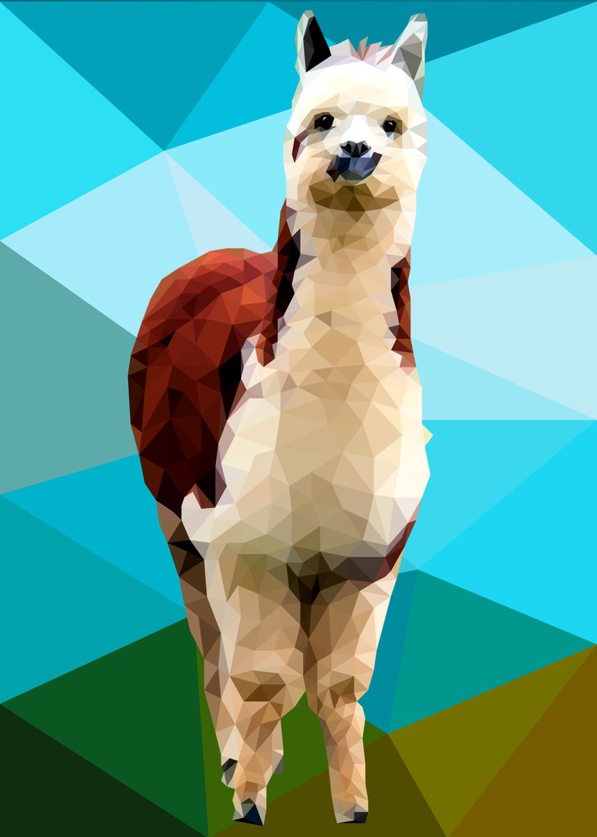 'Alpaca' Poster, picture, metal print, paint by toan nguyen | Displate