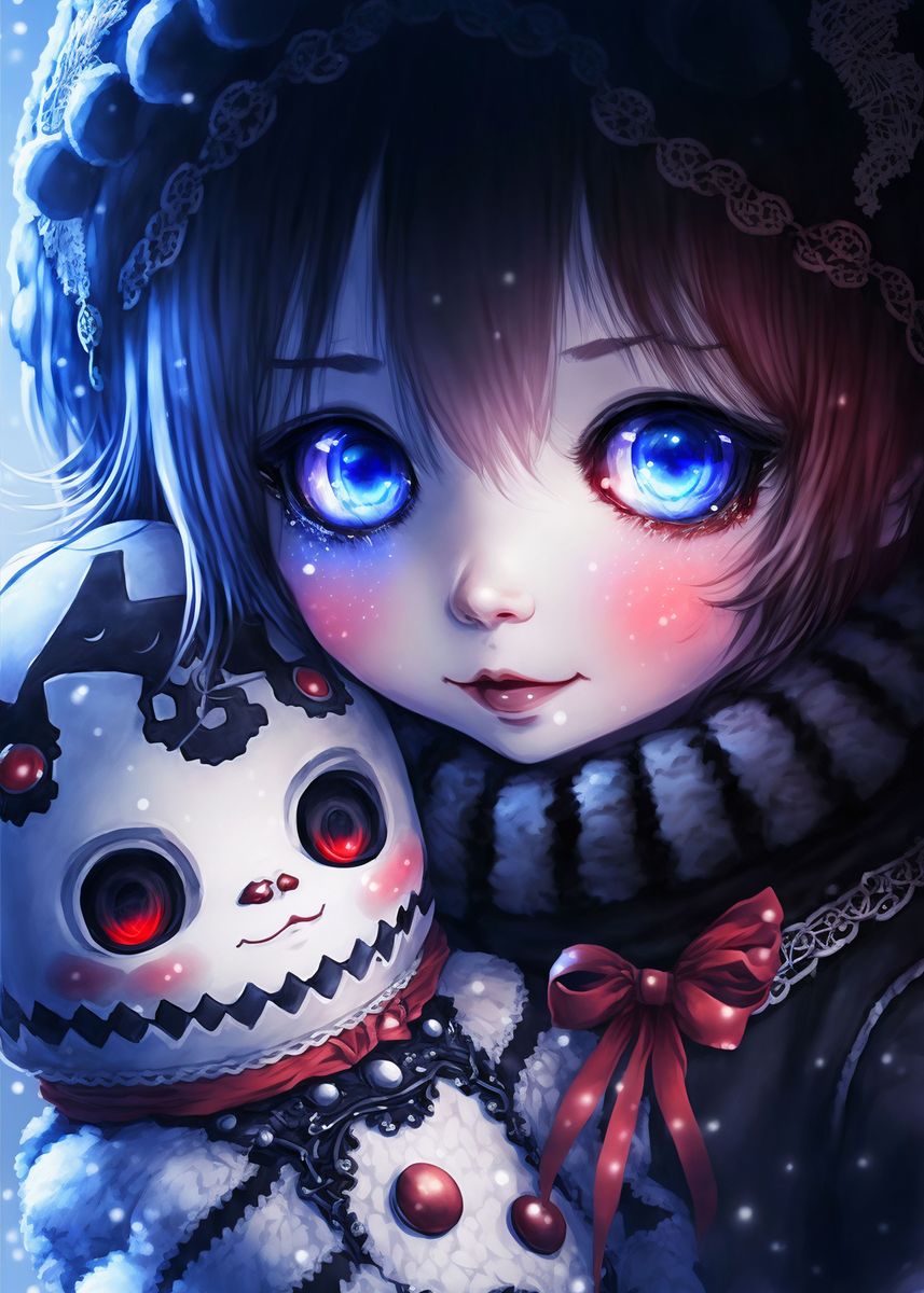 'Manga Snow' Poster, picture, metal print, paint by GRAPHICMYSTICAL ...