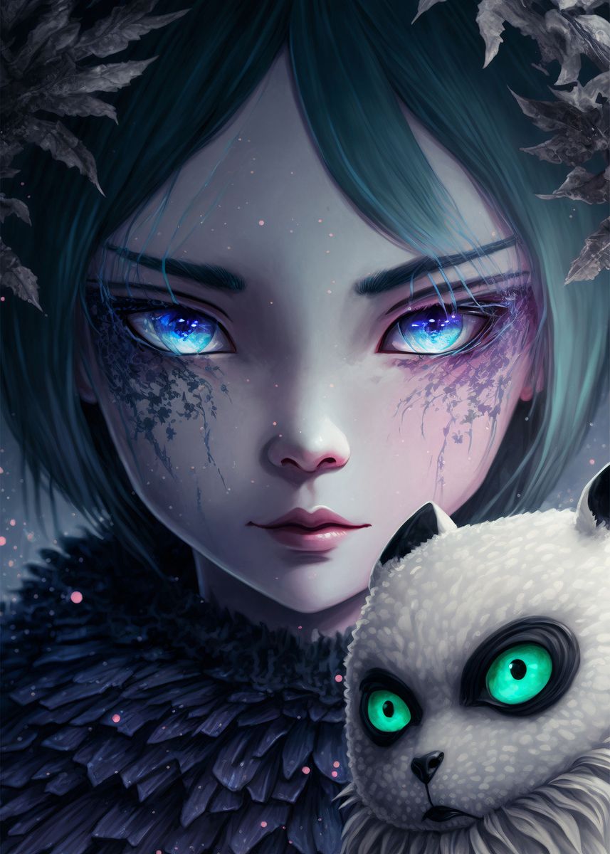 'Manga Snow' Poster, picture, metal print, paint by GRAPHICMYSTICAL ...
