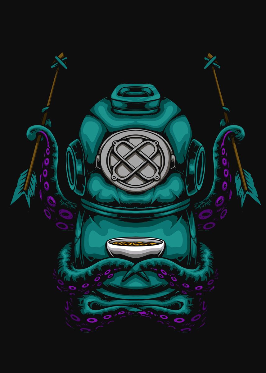 'Mecha octopus' Poster, picture, metal print, paint by Lloyd Studio ...