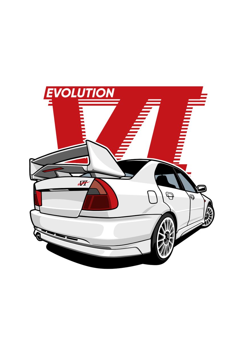 'Mitsubishi EVO 6' Poster by Hasnaa Art | Displate