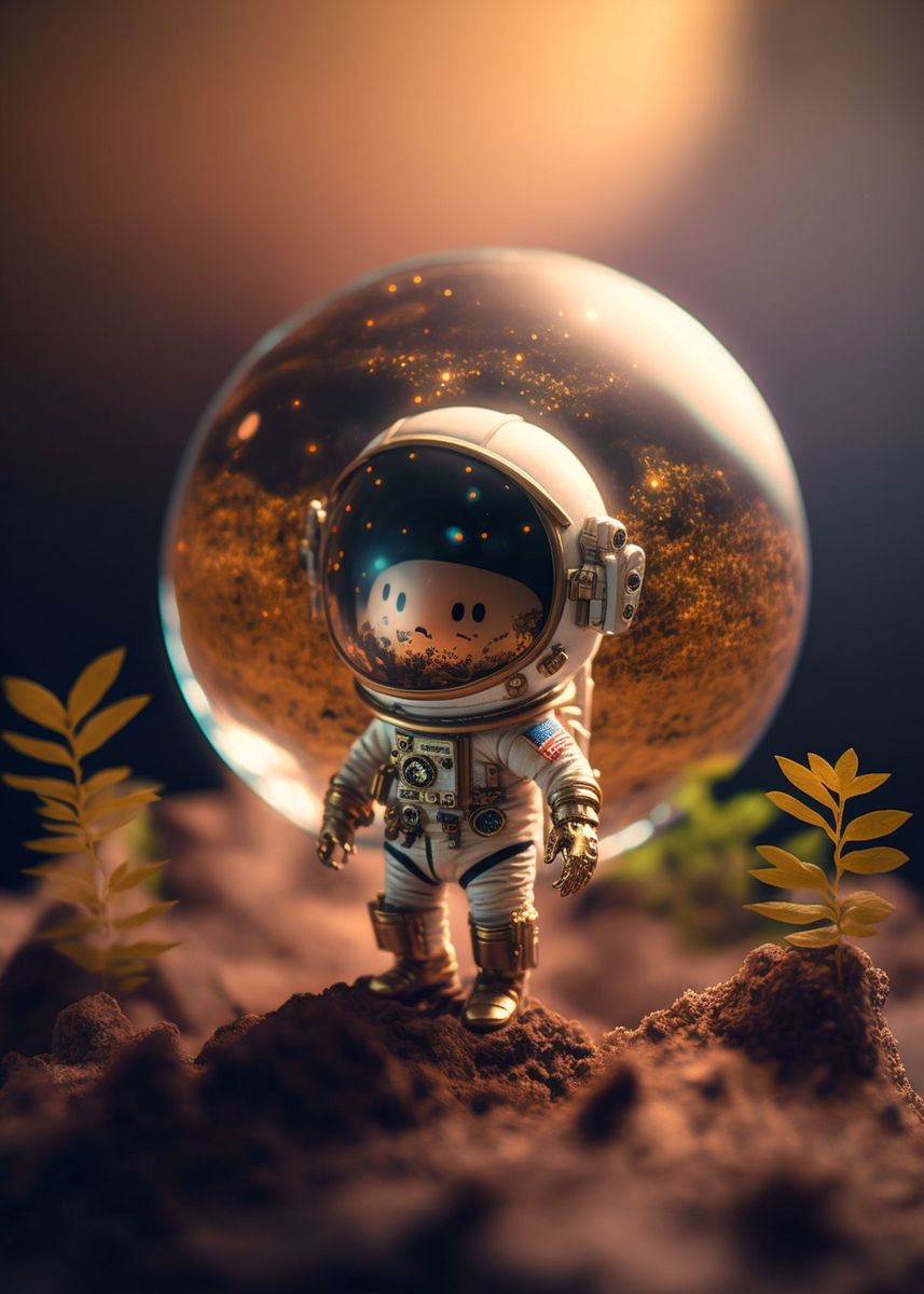 'Cute Astronaut Monster' Poster, picture, metal print, paint by Ayoub ...