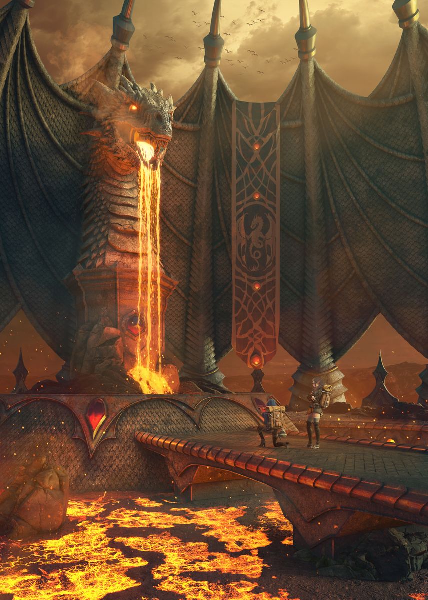 'Black Dragonkin Shrine' Poster, picture, metal print, paint by ...