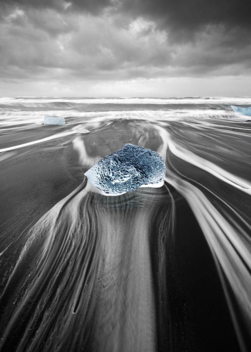'Ice block in the surf' Poster, picture, metal print, paint by Ralf ...