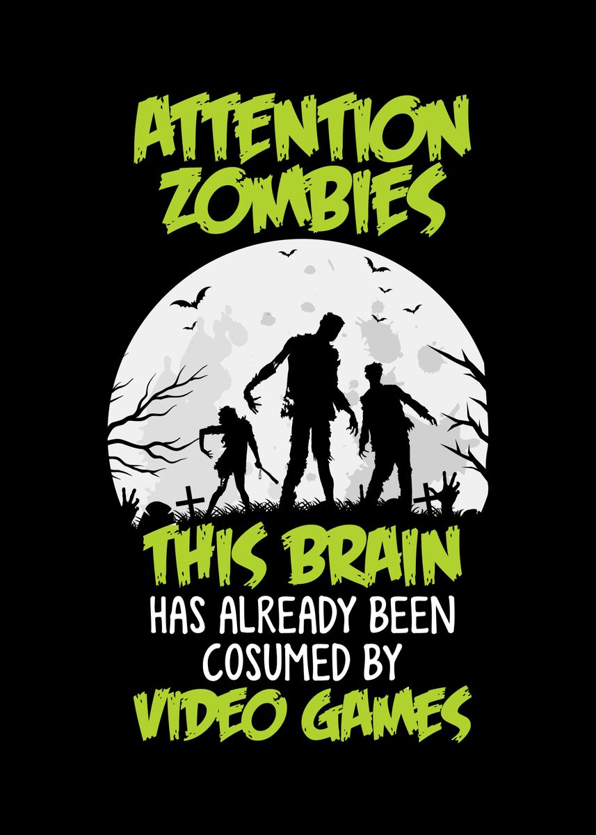 'Funny Gaming Zombies' Poster by Abderrazek Boumendjel | Displate