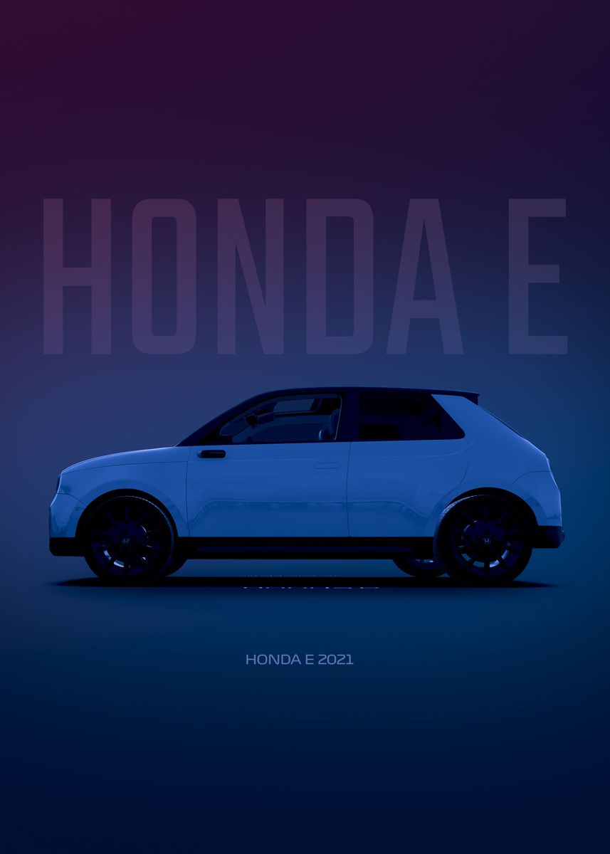 'Honda E 2021' Poster, picture, metal print, paint by Basues | Displate