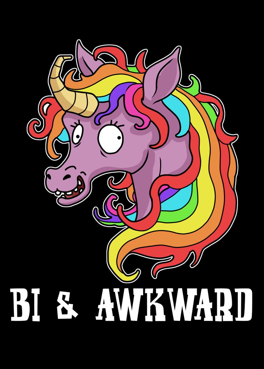 'Bi Pride Bi And Awkward' Poster, picture, metal print, paint by ...