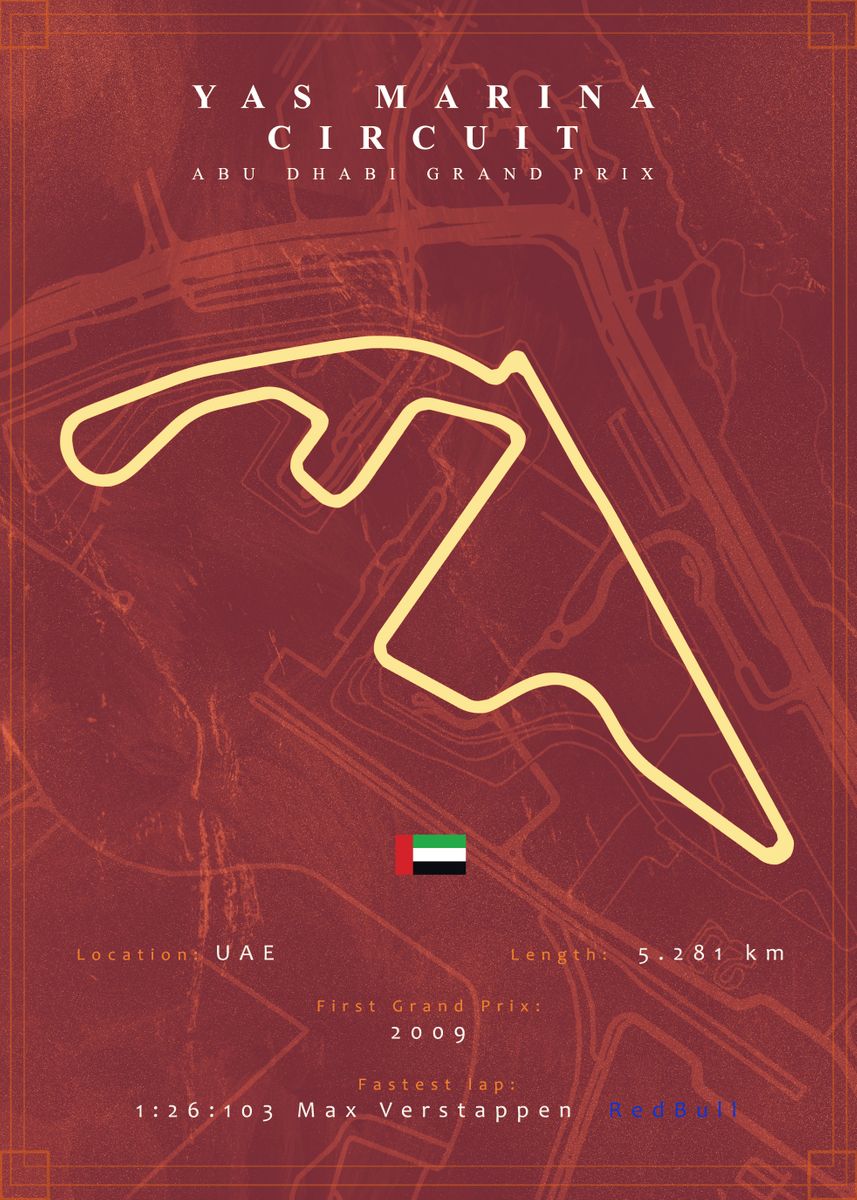 'Yas Marina Formula 1 Track' Poster by Vineet Suresh | Displate