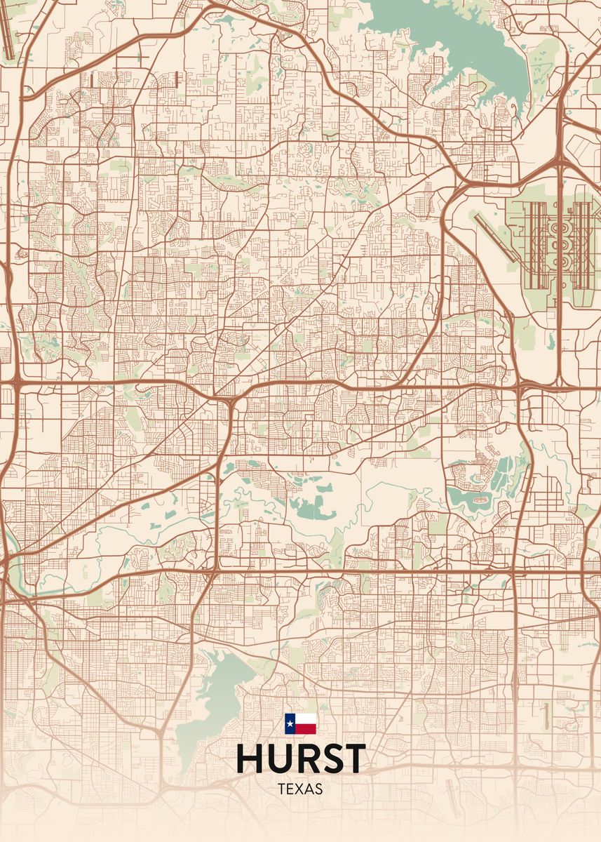 'Hurst TX' Poster, picture, metal print, paint by IMR Designs | Displate