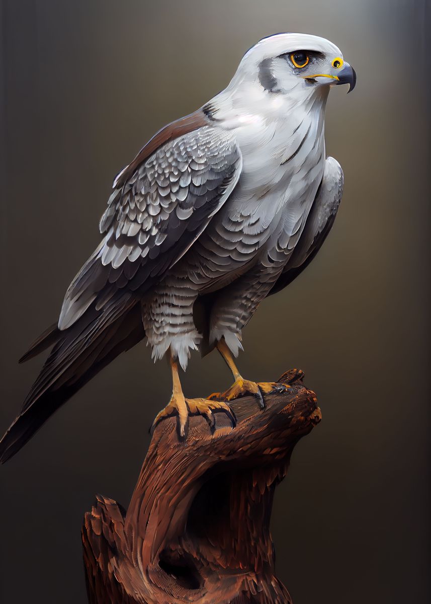 'Grey Falcon Oil Paint' Poster, picture, metal print, paint by ...