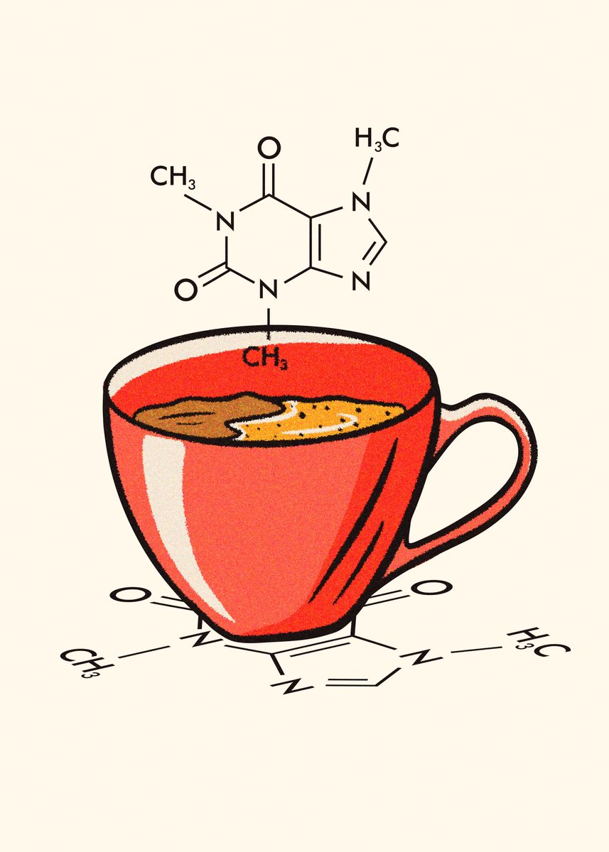 'Caffeine addict' Poster, picture, metal print, paint by Babazuka zuka ...