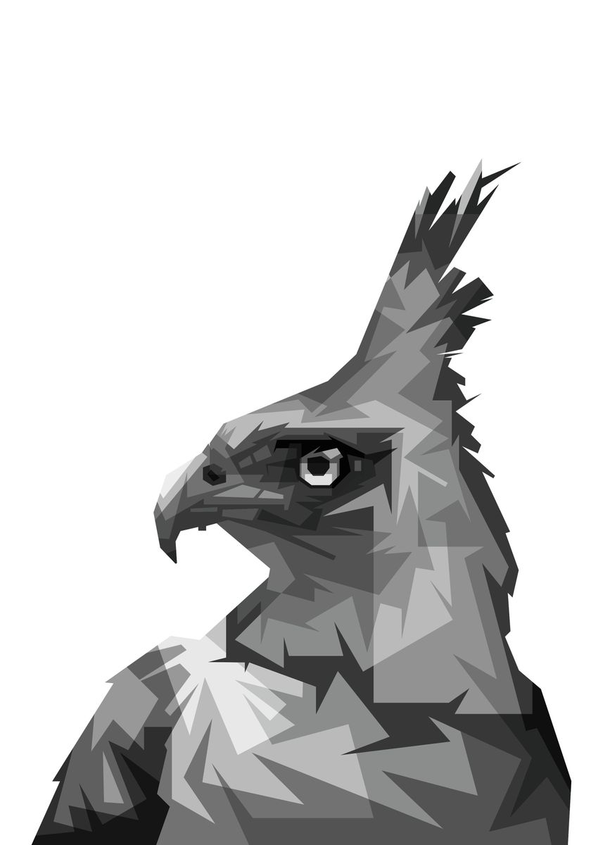 'Grayscale Javanese Eagle' Poster, picture, metal print, paint by Rizky ...