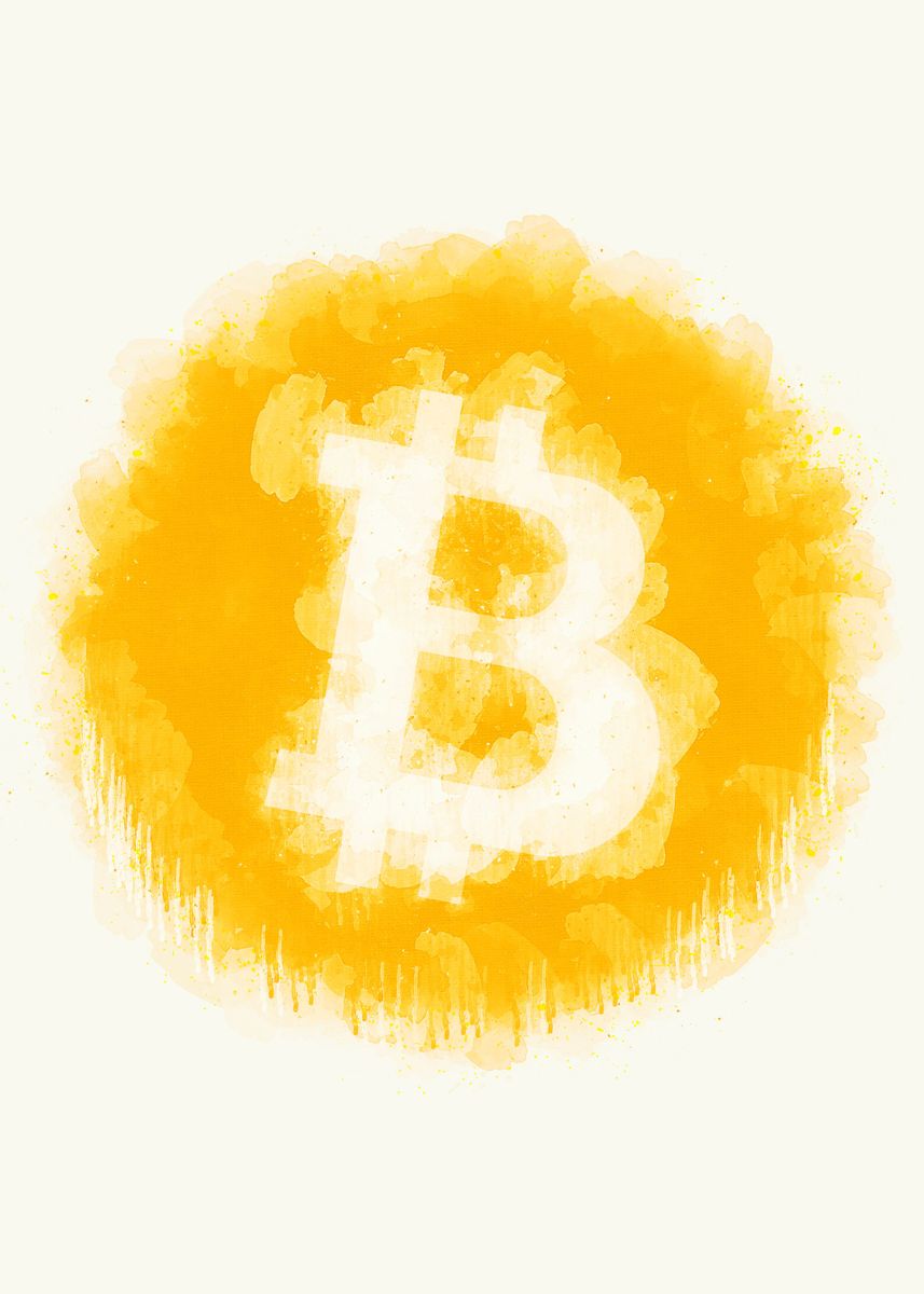 'BTC Watercolor' Poster, picture, metal print, paint by Katty | Displate