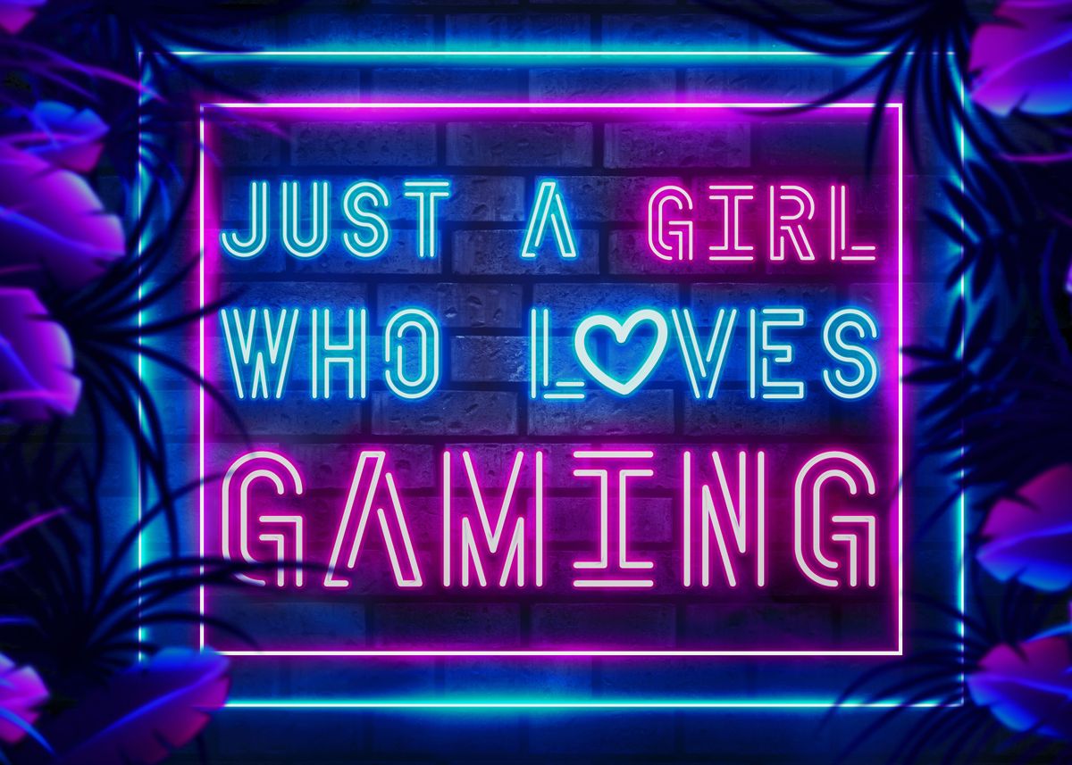 'Funny Gaming Neon Quote' Poster by Visualz | Displate