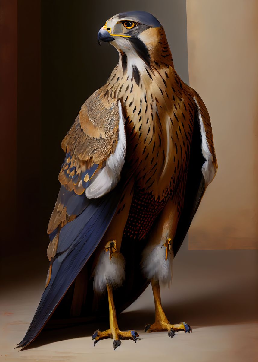 'Shaheen Falcon Oil Paint' Poster, picture, metal print, paint by ...