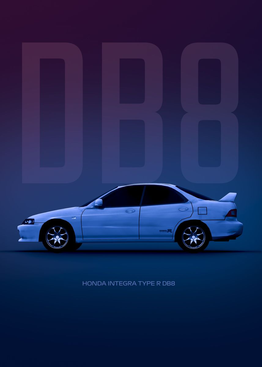 'Honda Integra Type R DB 8' Poster, picture, metal print, paint by ...