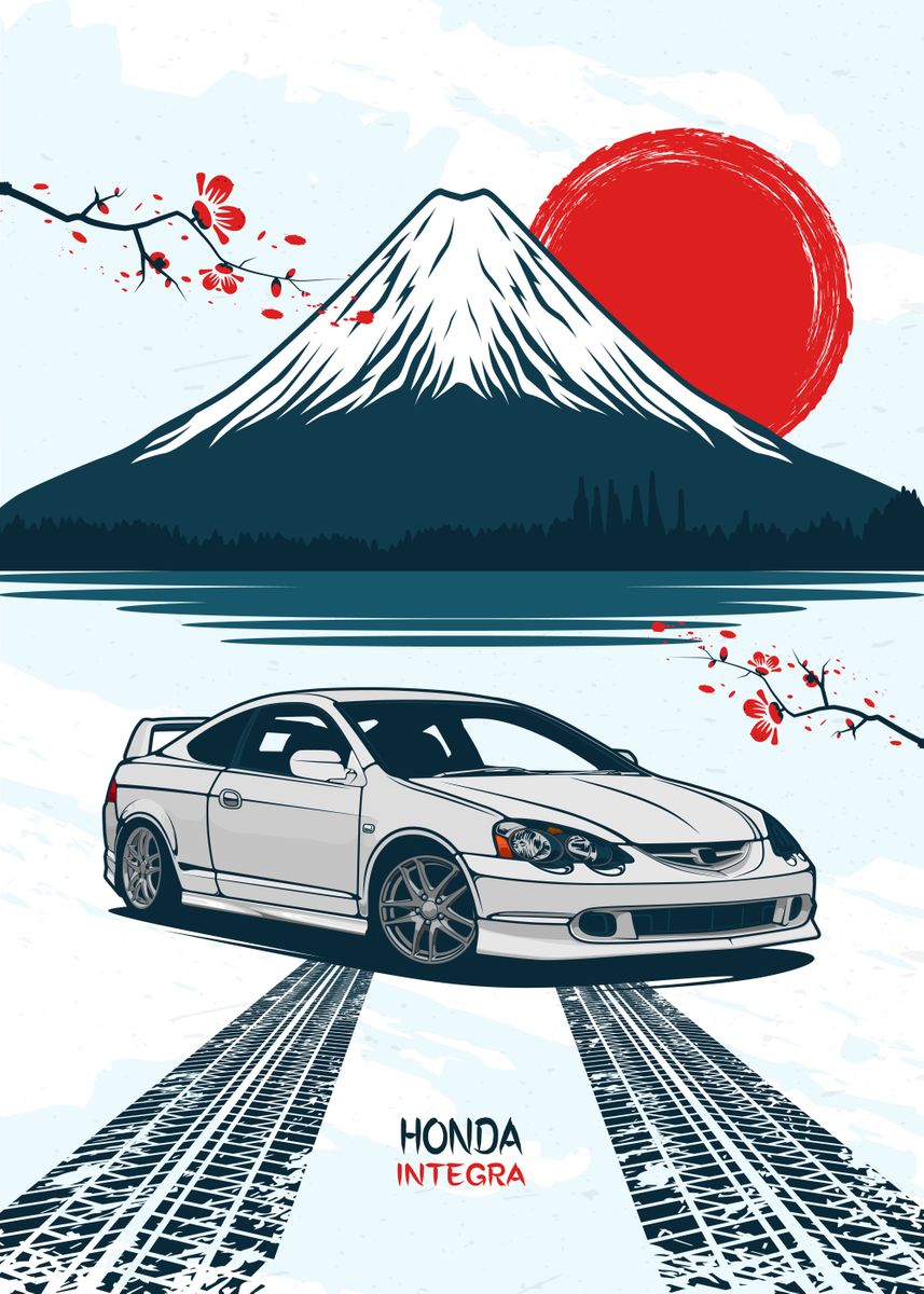 'Honda Integra' Poster, picture, metal print, paint by Faissal Thomas ...