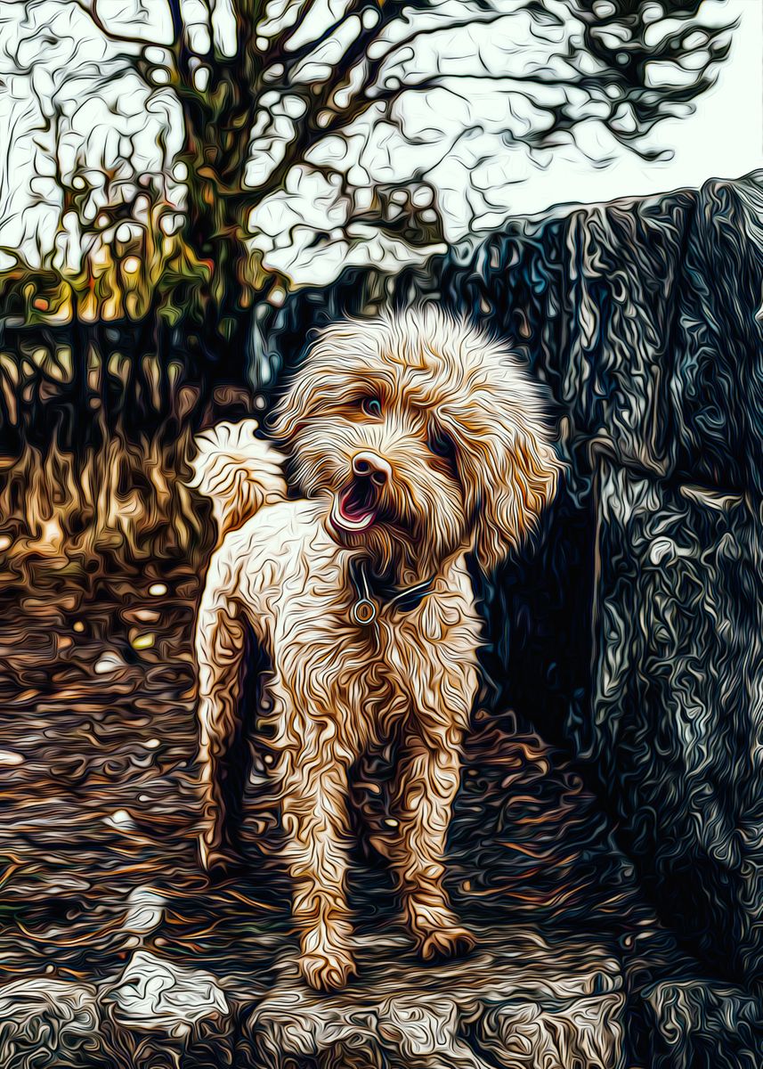 'Poodle' Poster, picture, metal print, paint by Tiker Arts | Displate