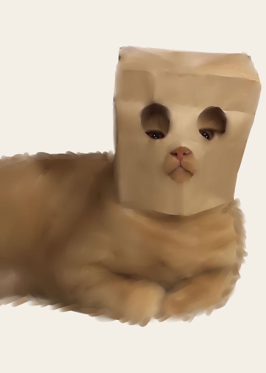 'cat funny meme' Poster, picture, metal print, paint by eunoia | Displate