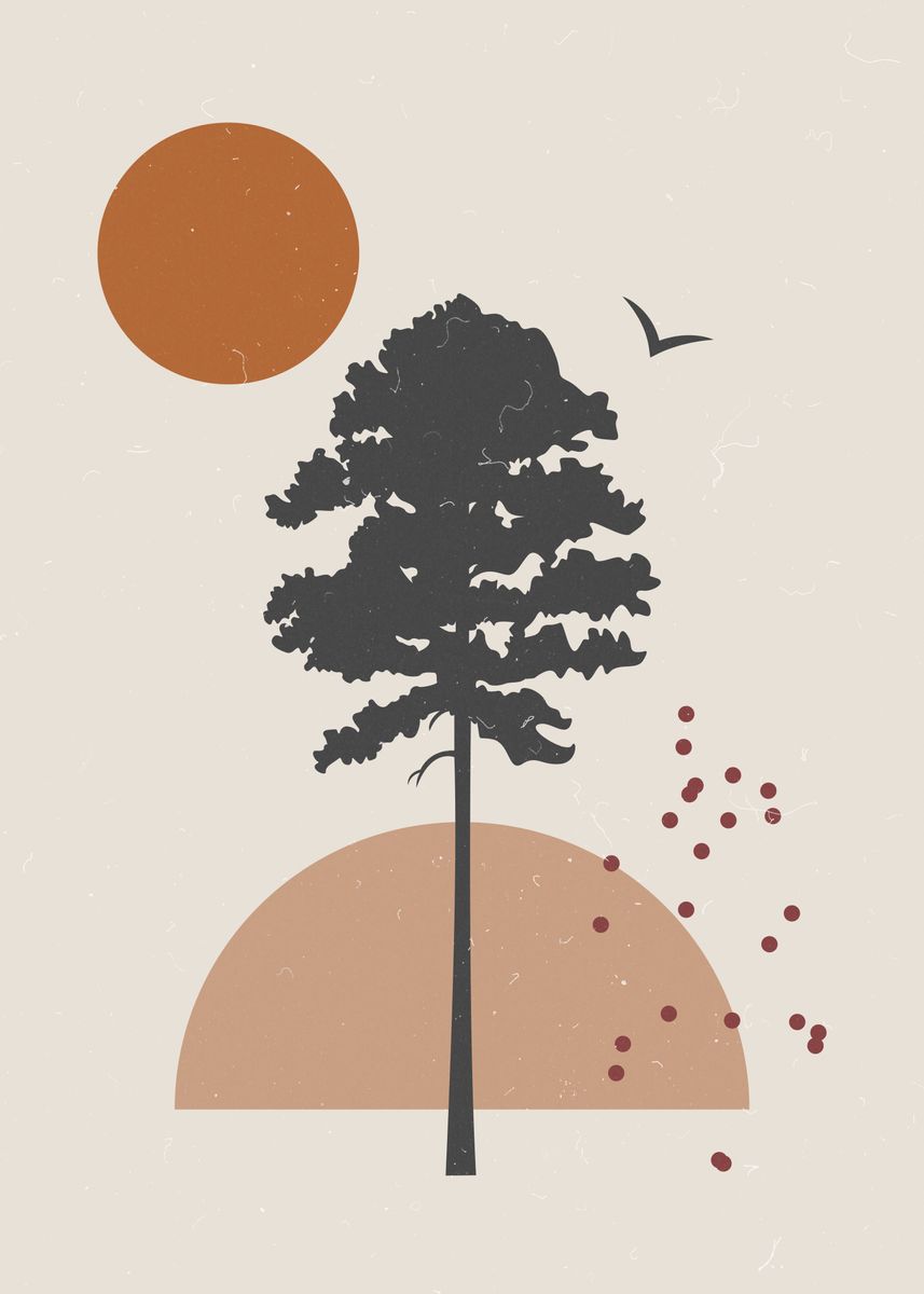 'Abstract Nature Boho Art' Poster by Rubina | Displate