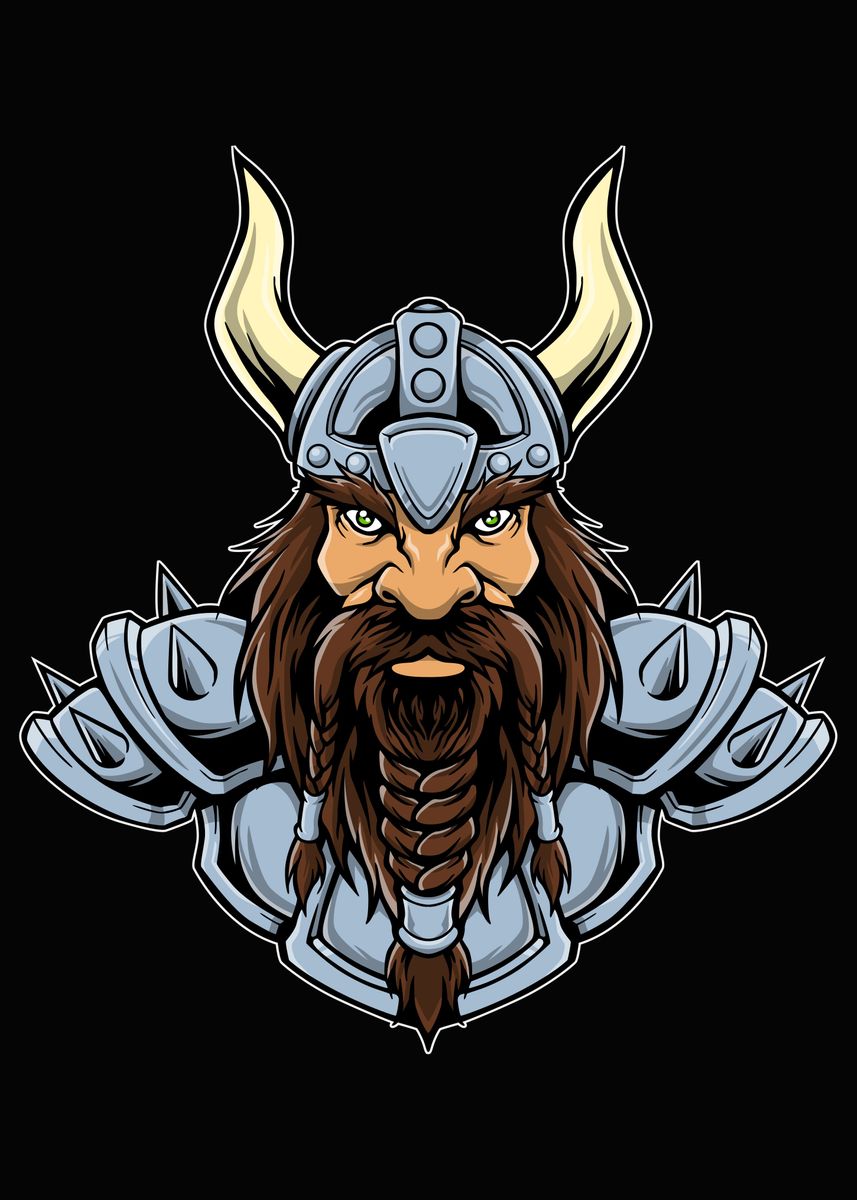'Bearded dwarf halfbody' Poster, picture, metal print, paint by Cao Thi ...
