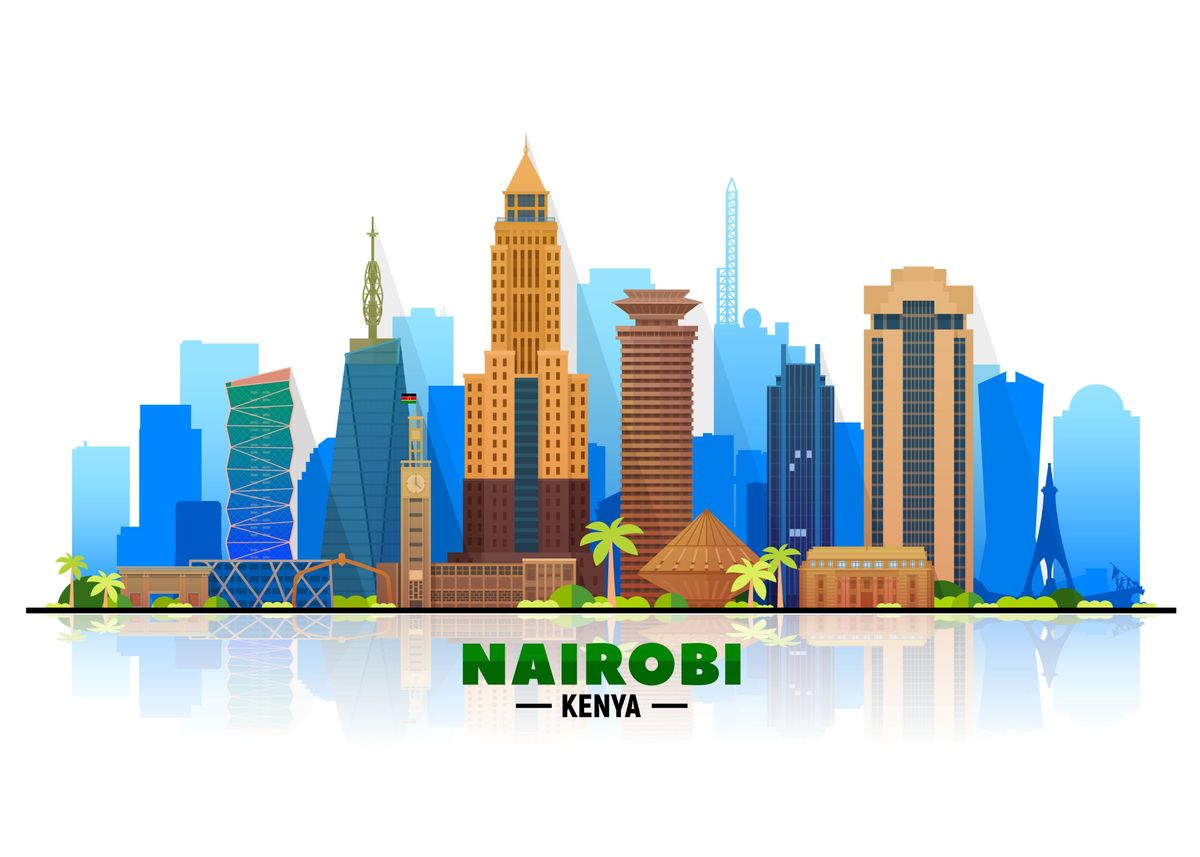 'Nairobi Kenya skyline ' Poster by Creativity Art | Displate