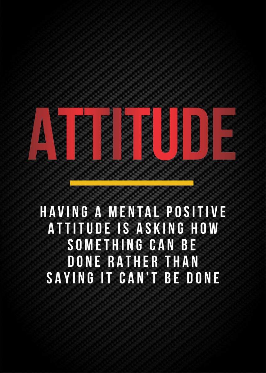 'atittitude motivation post' Poster, picture, metal print, paint by ...