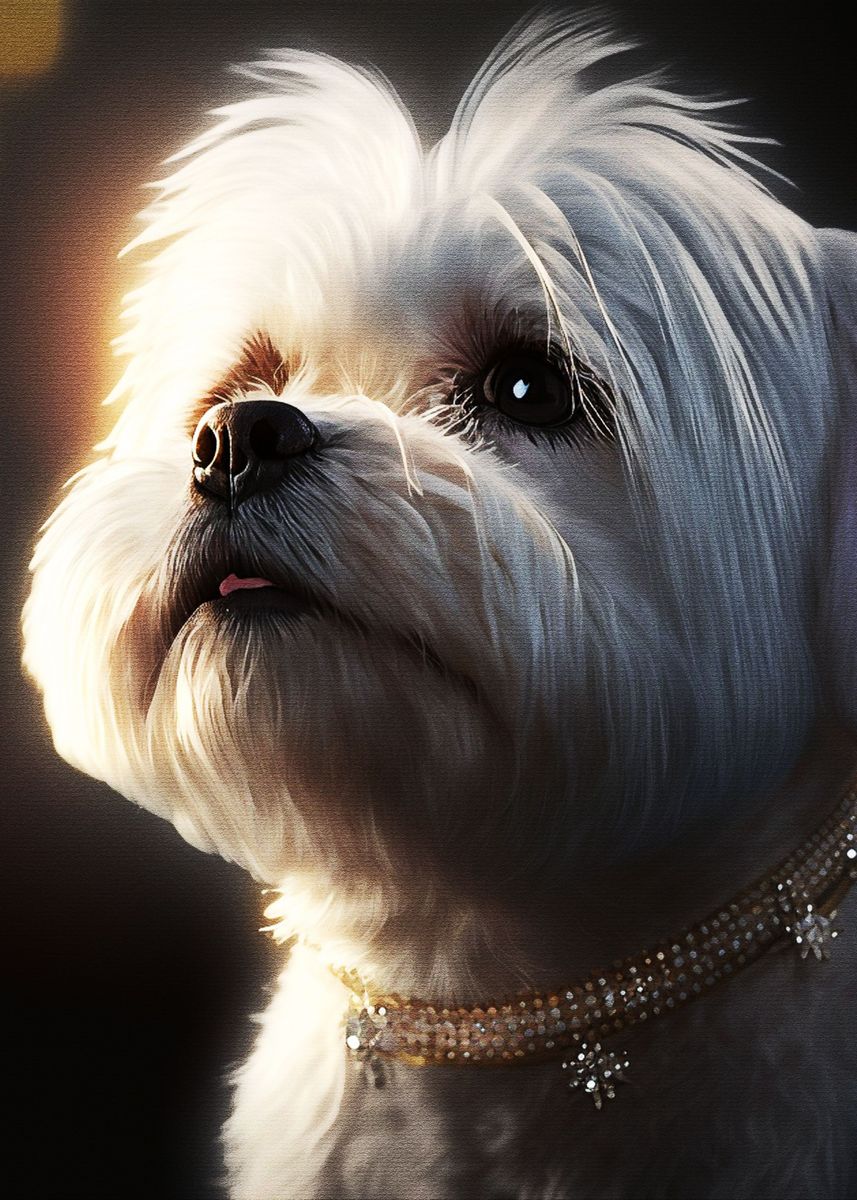 'Portrait White Dog' Poster, picture, metal print, paint by Coffee ...